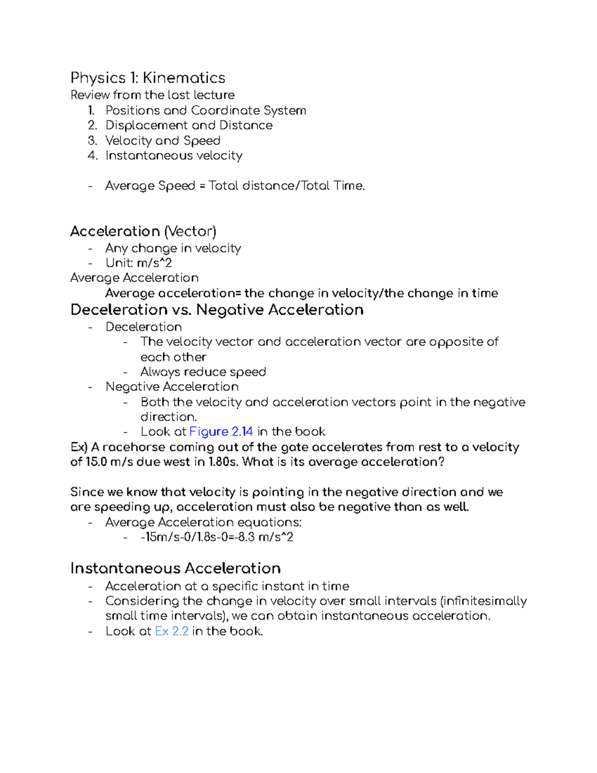 Physics 1 Kinematics - Physics 1: Kinematics Review from the last ...