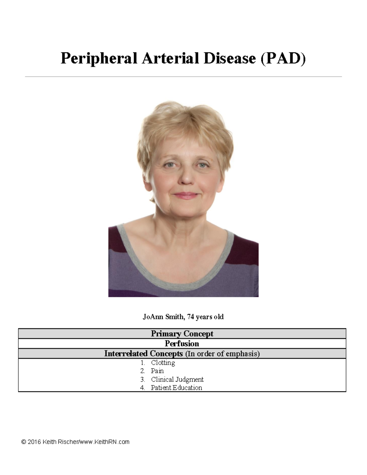 Student-PAD Fundamental Reasoning - Peripheral Arterial Disease (PAD ...