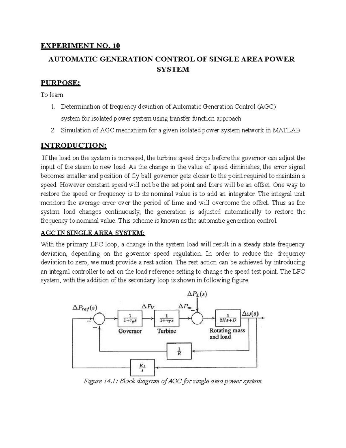 Experiment NO 10 - report - EXPERIMENT NO. 10 AUTOMATIC GENERATION ...