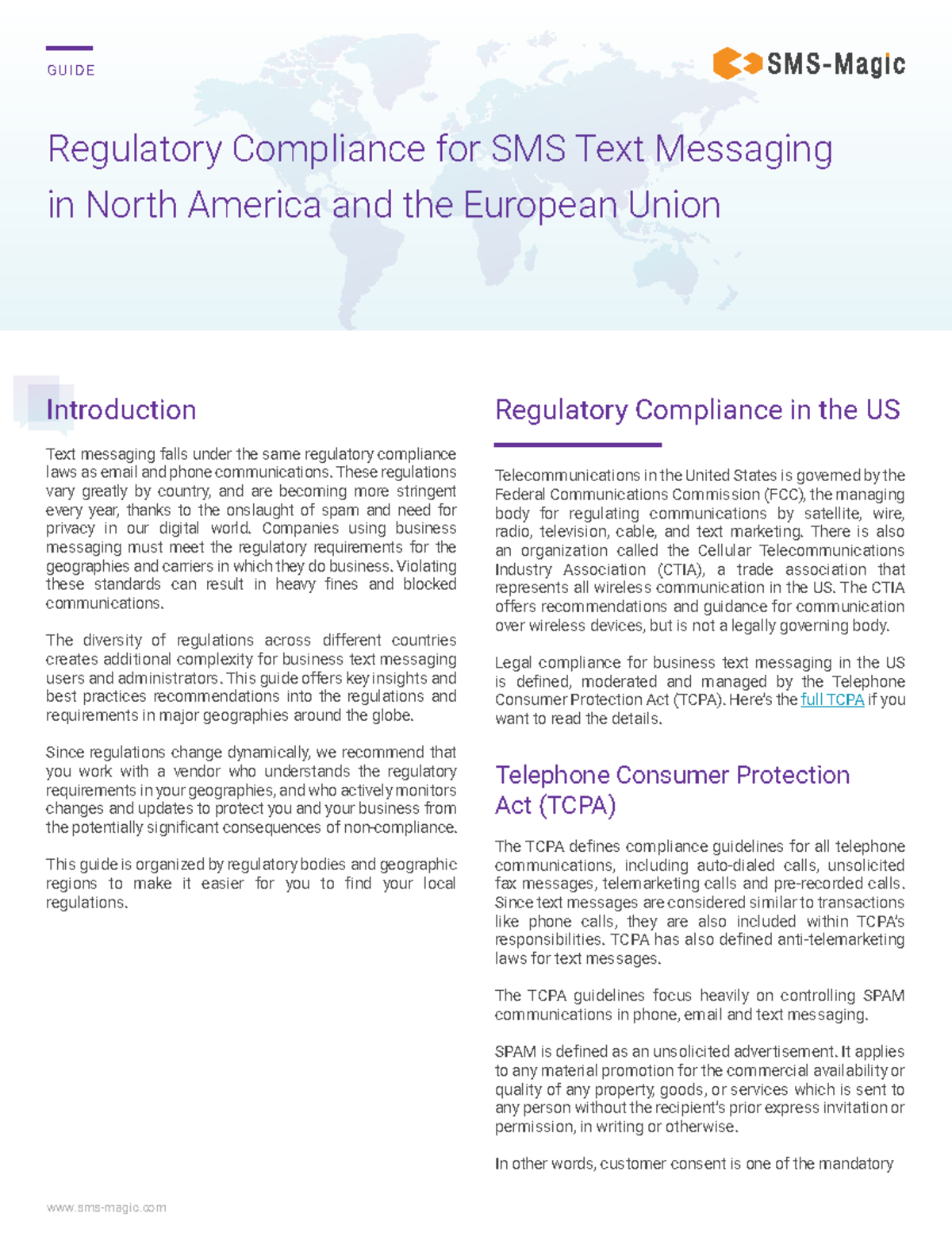 A Guide to Regulatory Compliance for SMS Text Messaging - Regulatory ...