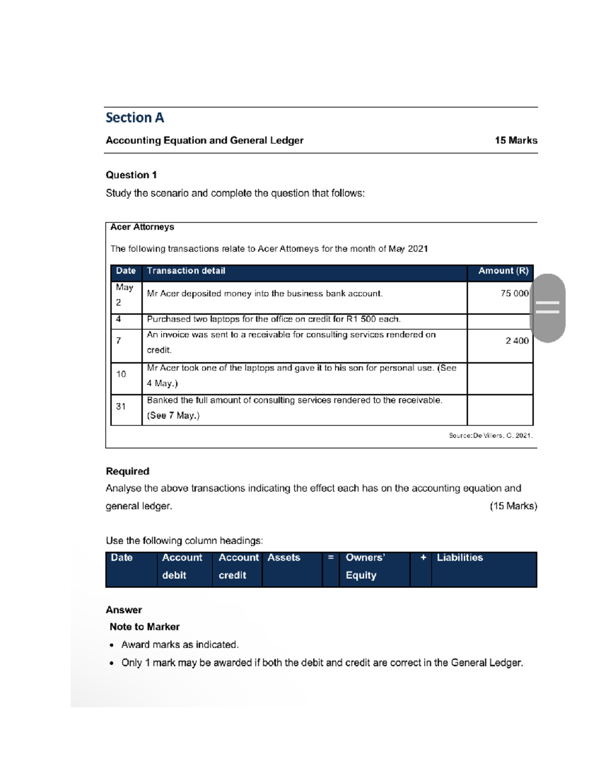 section A Question 1 - COAL111 - Studocu