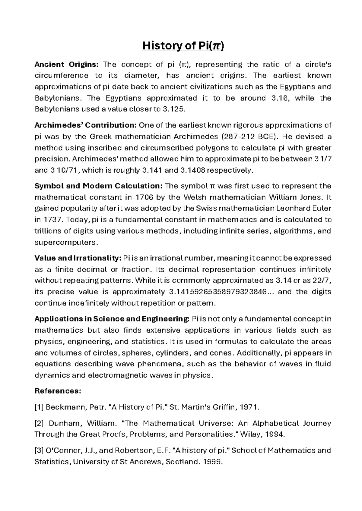 Pi history and info - History of Pi(𝝅) Ancient Origins: The concept of ...