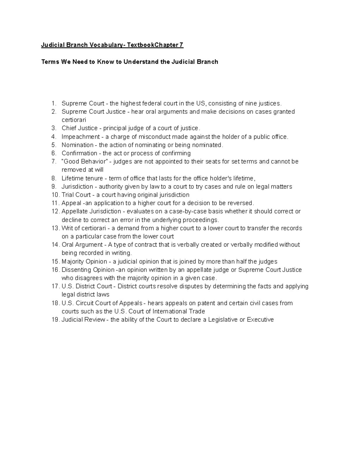 Aries Thompson - [Template] Unit 9 Vocabulary Terms- Judicial Branch ...