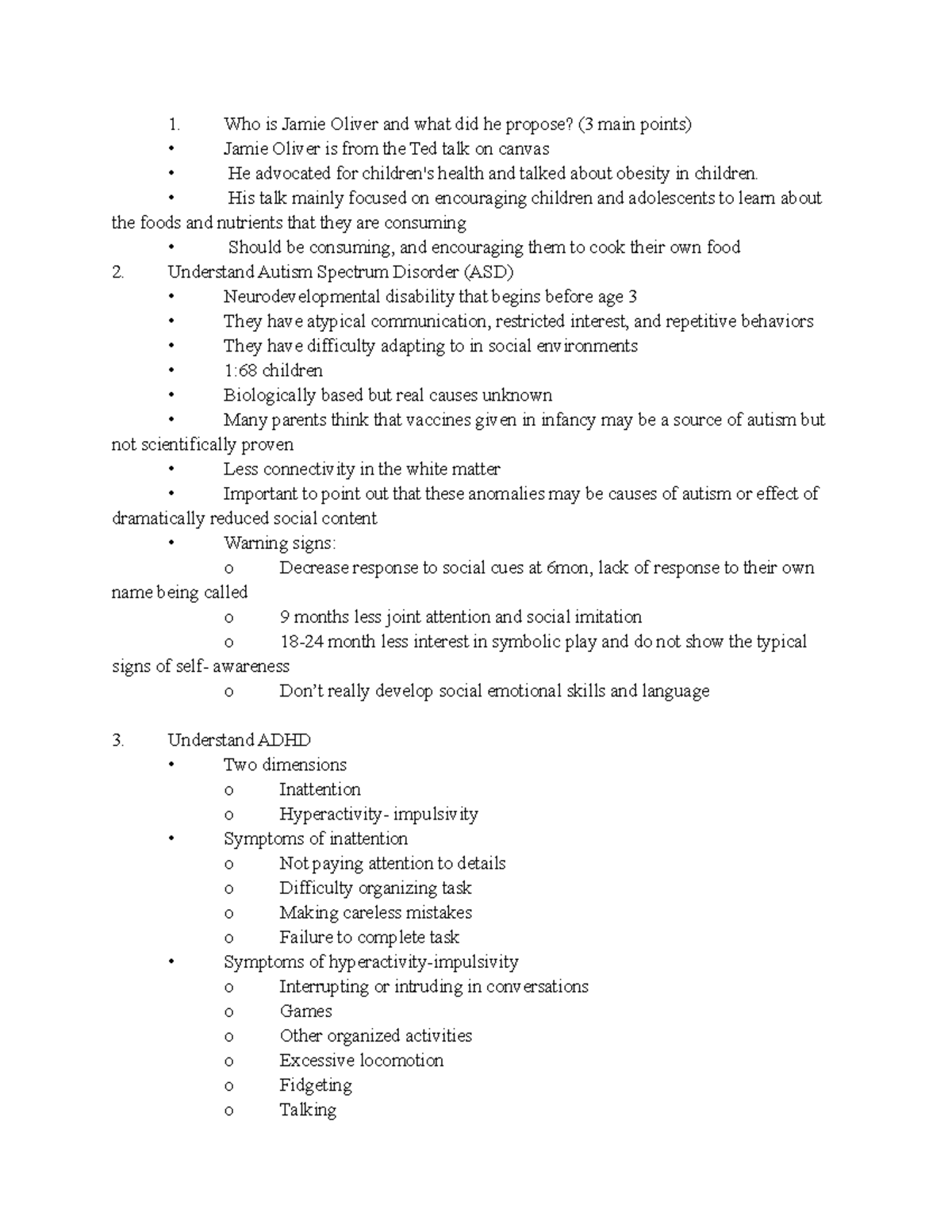 CADV 150- Final study guide - Who is Jamie Oliver and what did he ...