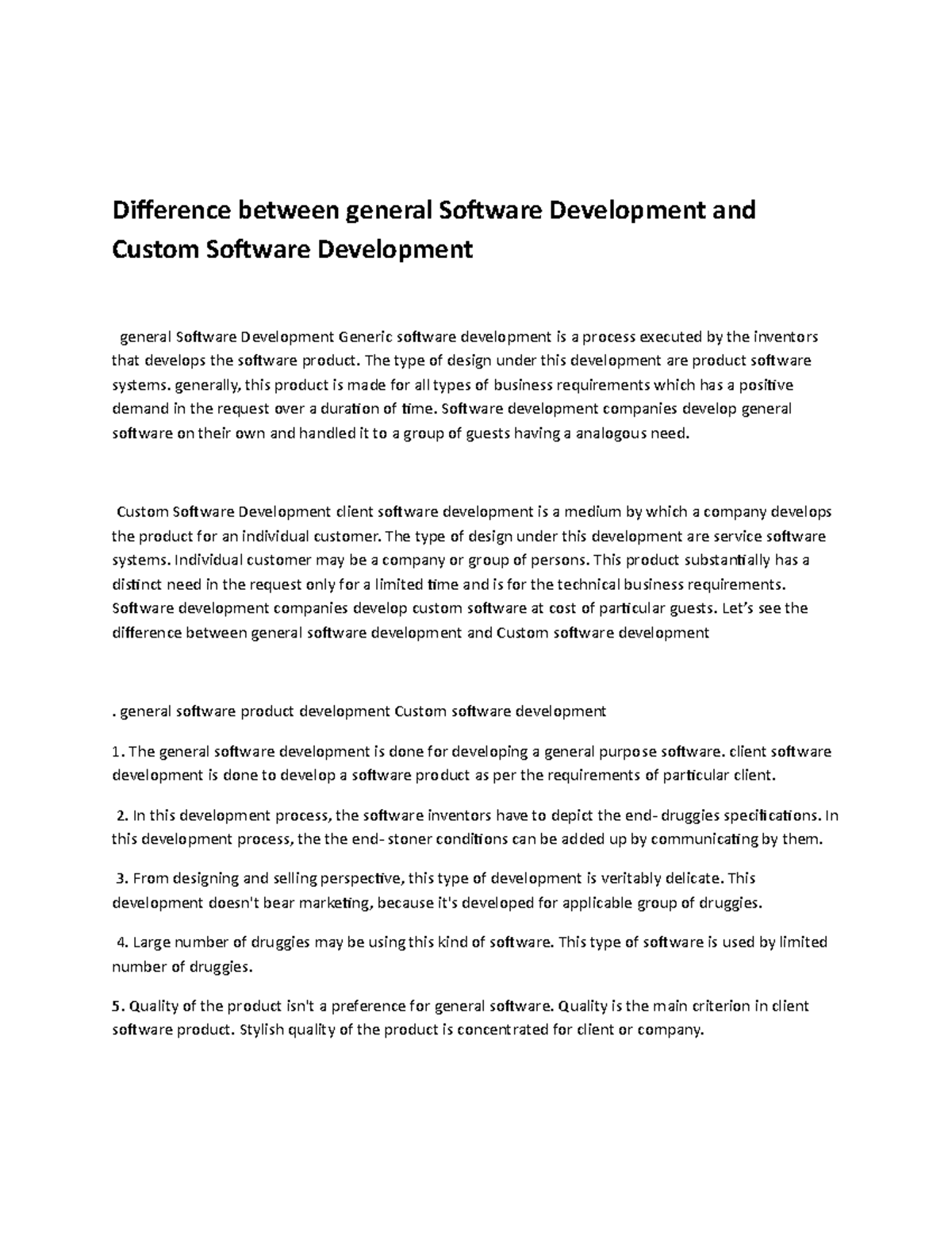 Difference between general Software Development and Custom Software ...