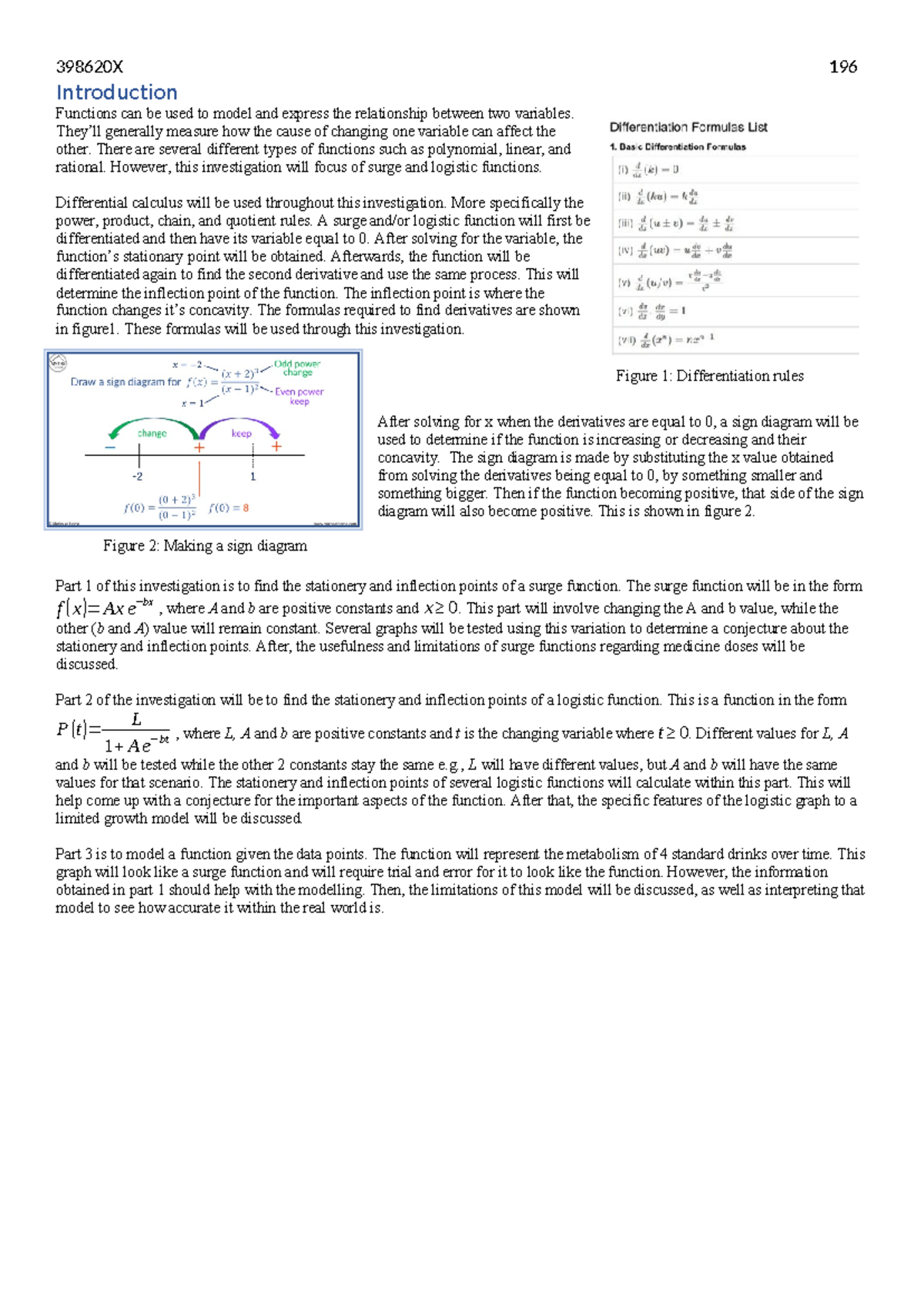 INVESTIGATION OF FUNCTIONS - Introduction Functions can be used to ...