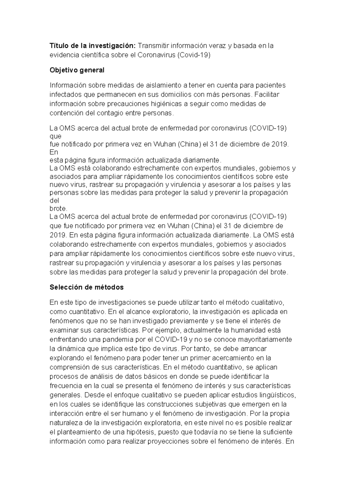 Título de la investigación - Título de la investigación: Transmitir ...