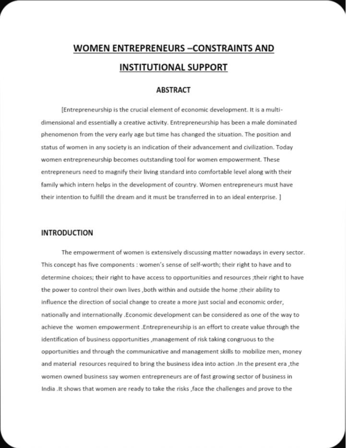 Edp woman - It's good for exam - WOMEN ENTREPRENEURS -cONSTRAINTS AND ...