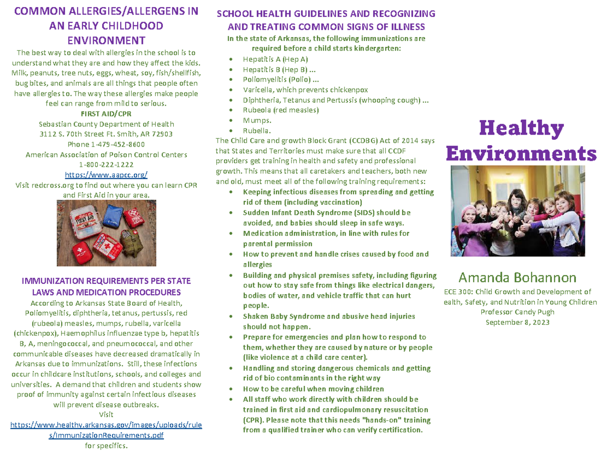 Healthy Environments Brochure - Healthy Environments Amanda Bohannon ...