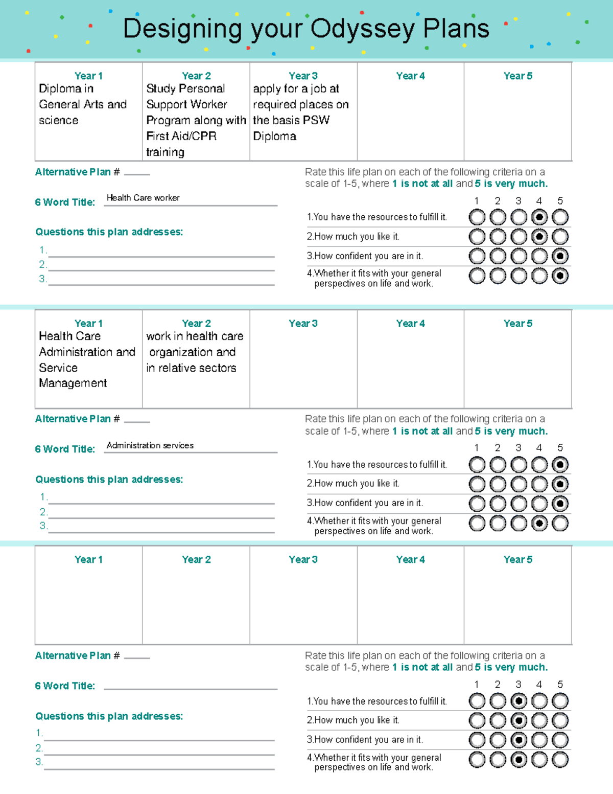 Module 6 Designing your Odyssey Plans - Designing your Odyssey Plans ...
