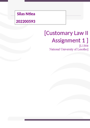 Customary LAW - origins of custom - CUSTOMARY LAW Introduction ...