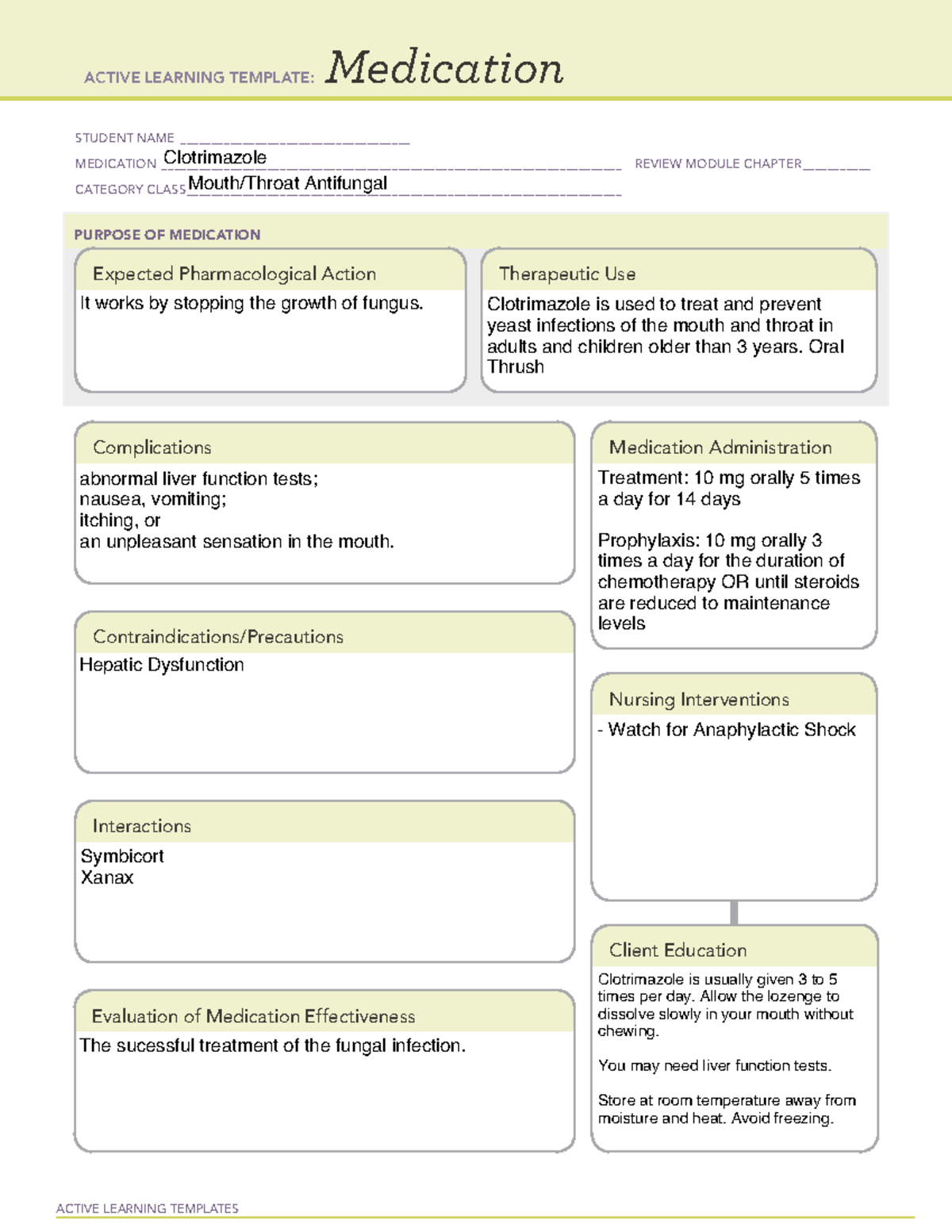 Clotrimazole - Ati med temp - ACTIVE LEARNING TEMPLATES Medication ...