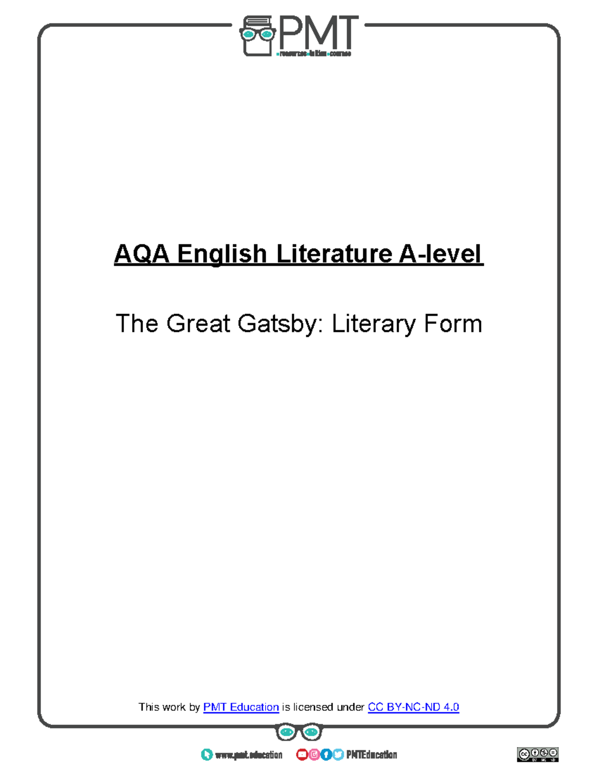 The great gatsby - bit/pmt-edu-cc bit/pmt-cc AQA English Literature A ...