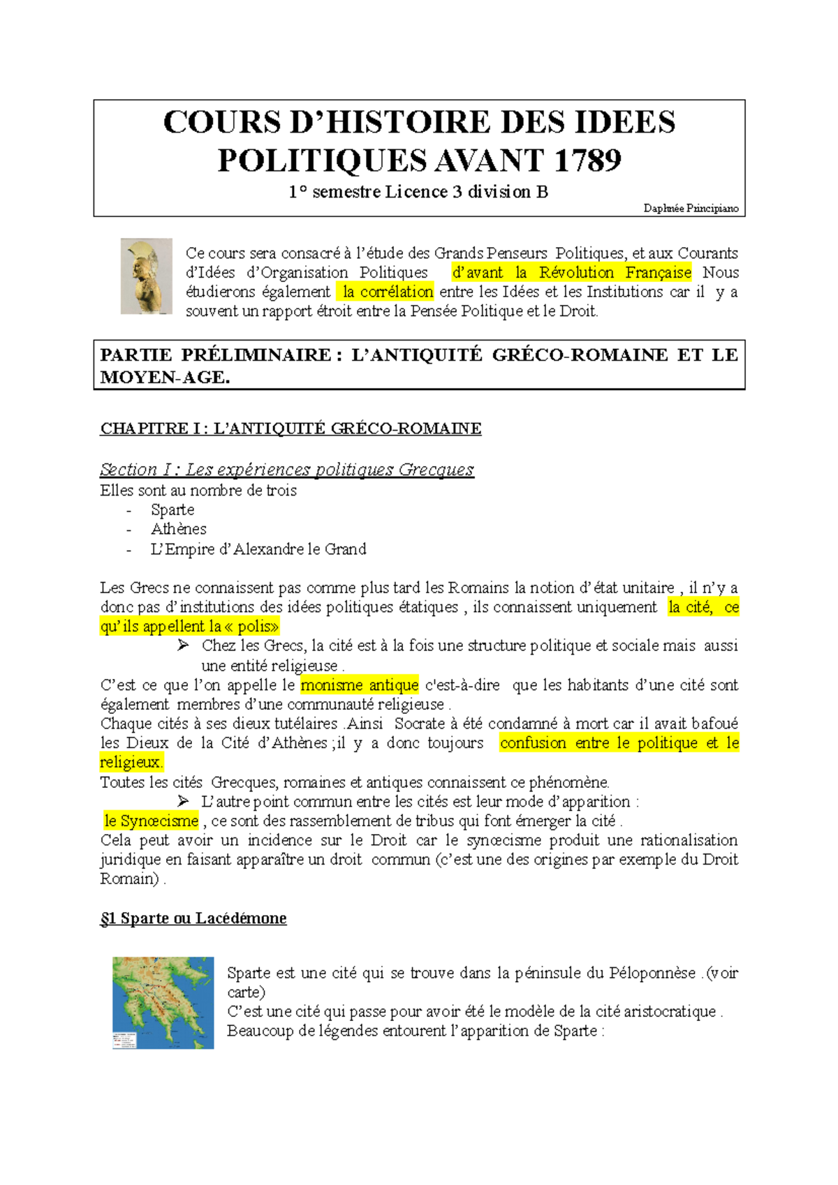 Avant 1789 - COURS D’HISTOIRE DES IDEES POLITIQUES AVANT 1789 1° semestre Licence 3 division B ...