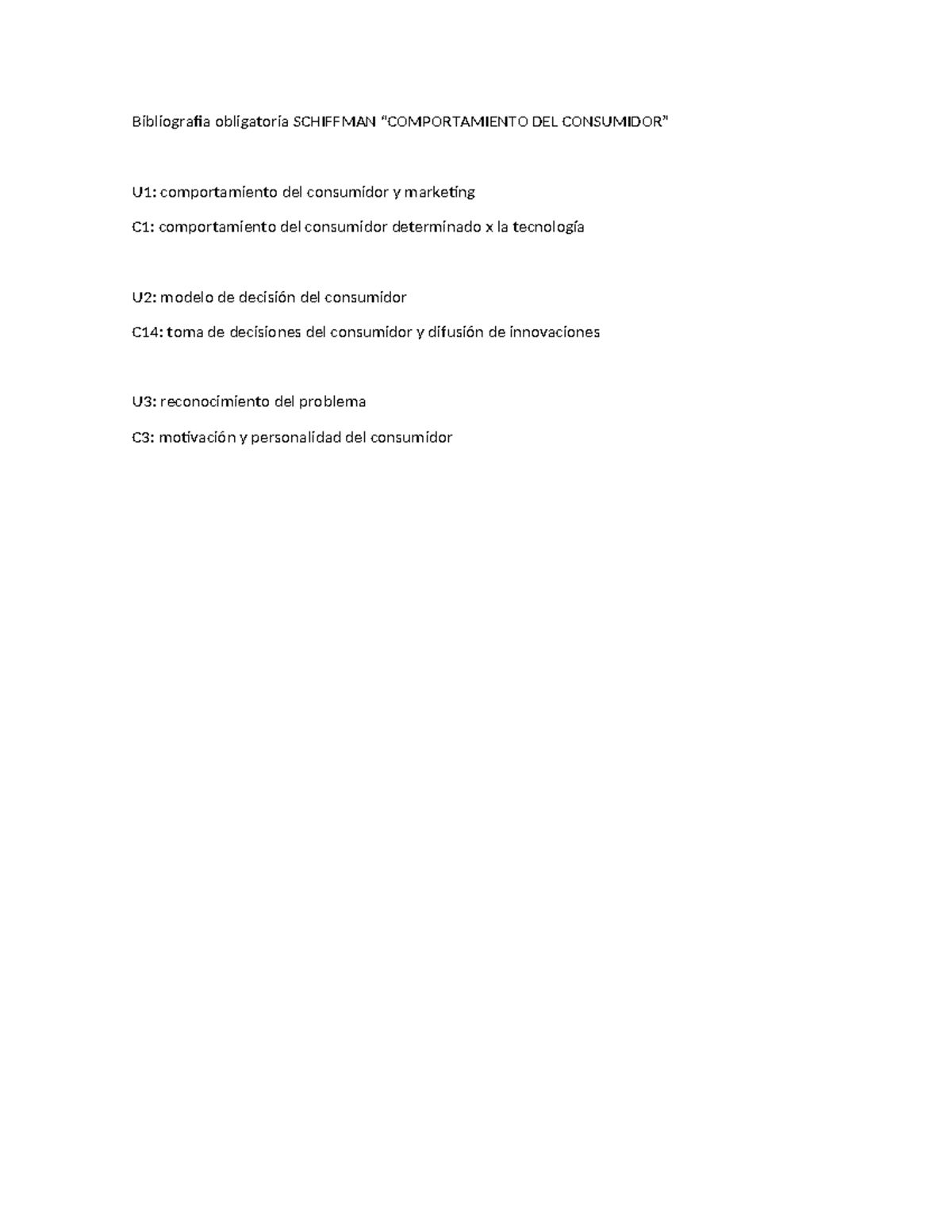 C1 Y C2 - clase 1 y 2 - Bibliografia obligatoria SCHIFFMAN ...