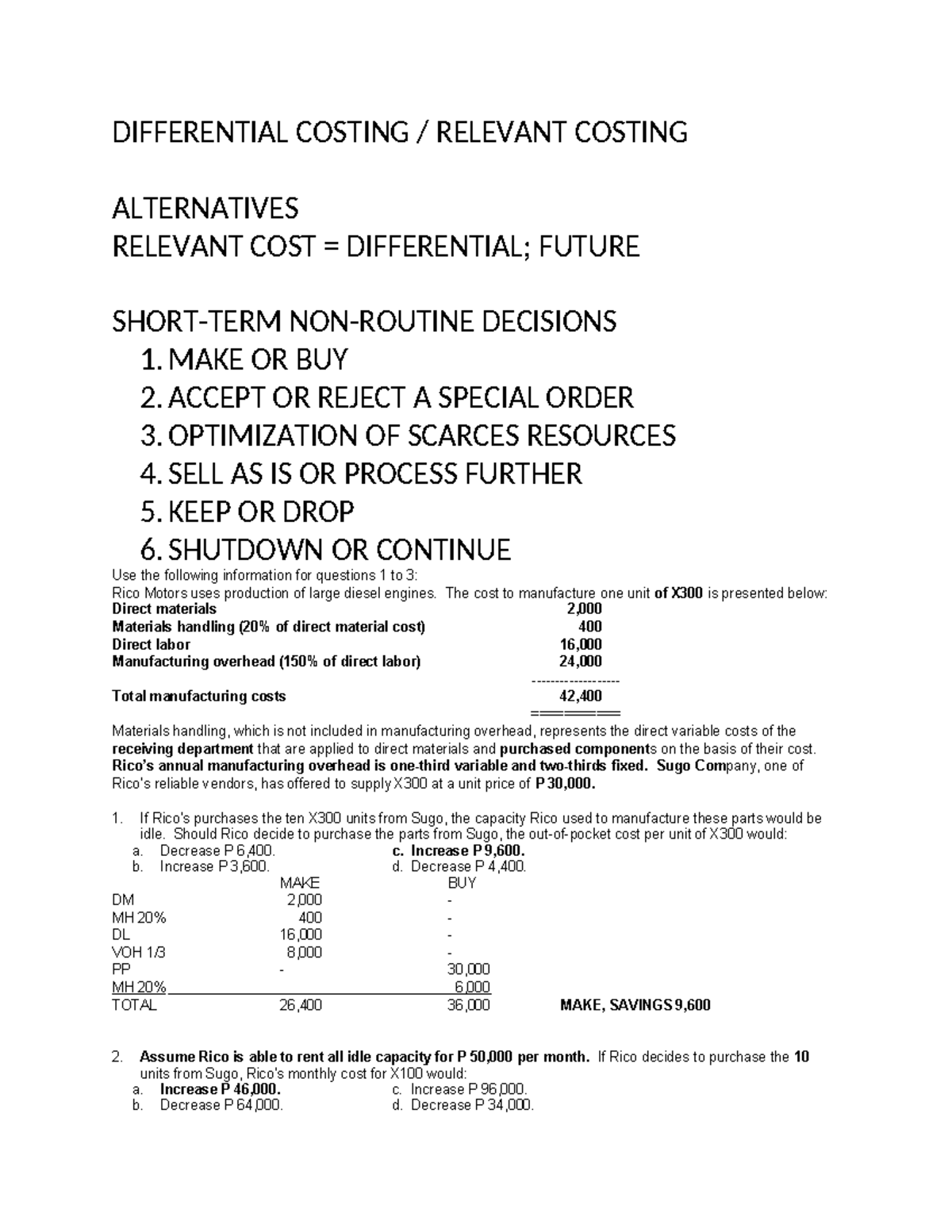 Inbound 5309952188467940167 - DIFFERENTIAL COSTING / RELEVANT COSTING ...