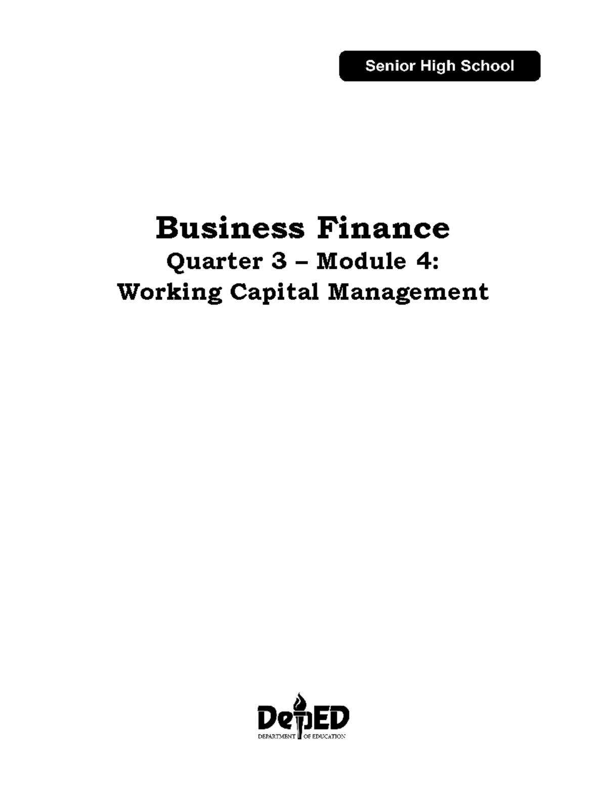 BF12 q3 mod4 working-capital - Business Finance Quarter 3 – Module 4: Working Capital Management ...