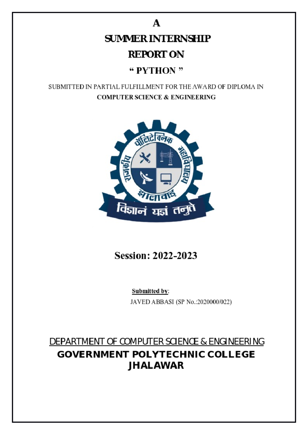 Python tutorial 2022 training-1 - Preface This training report reflect ...