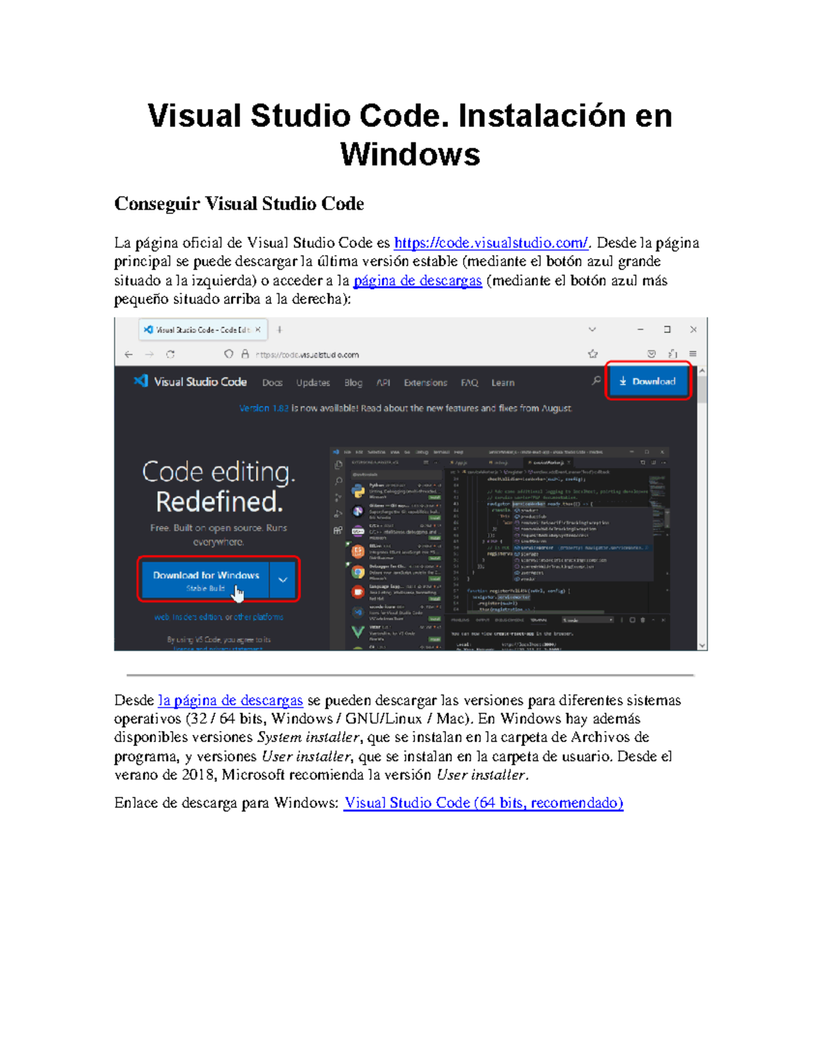 Paso a paso Visual Studio Code - Visual Studio Code. Instalación en ...