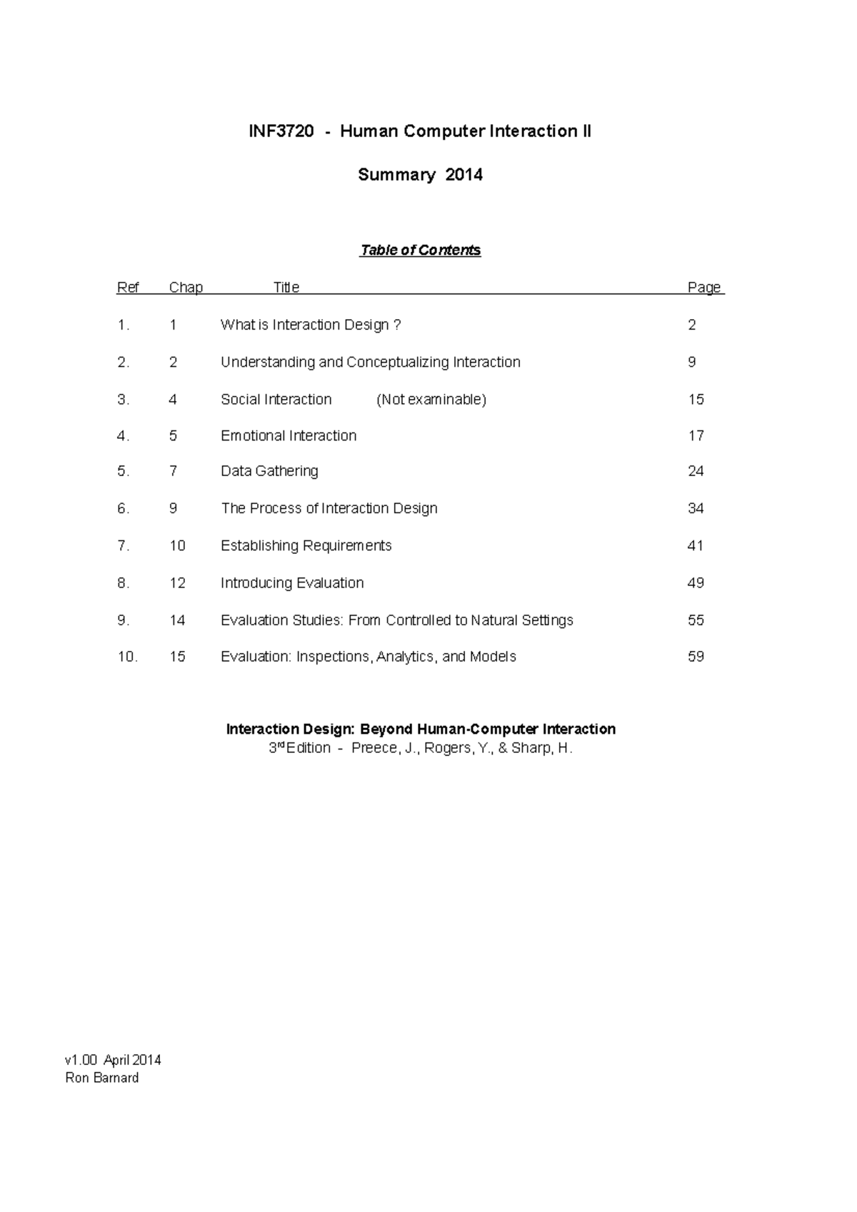 Study Notes more - INF3720 - Human Computer Interaction II Summary 2014 ...