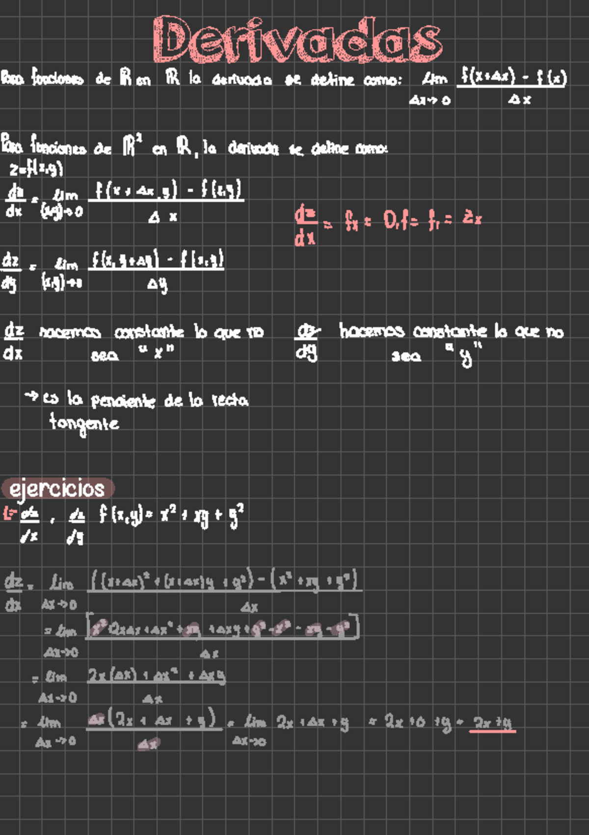 Matemáticas 2. Derivadas - Derivadas ejercicios Para funciones de (Ren ...