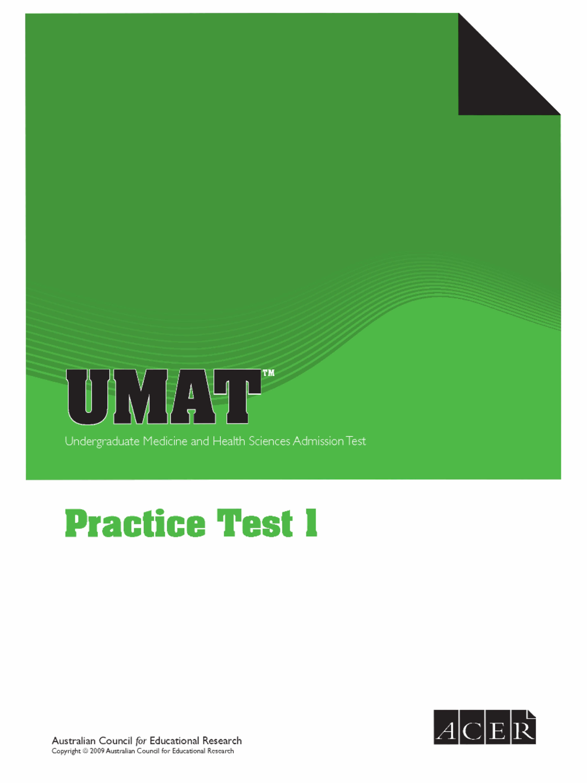 UMAT Practice Test 1 (Undergraduate Medicine and Health Sciences ...