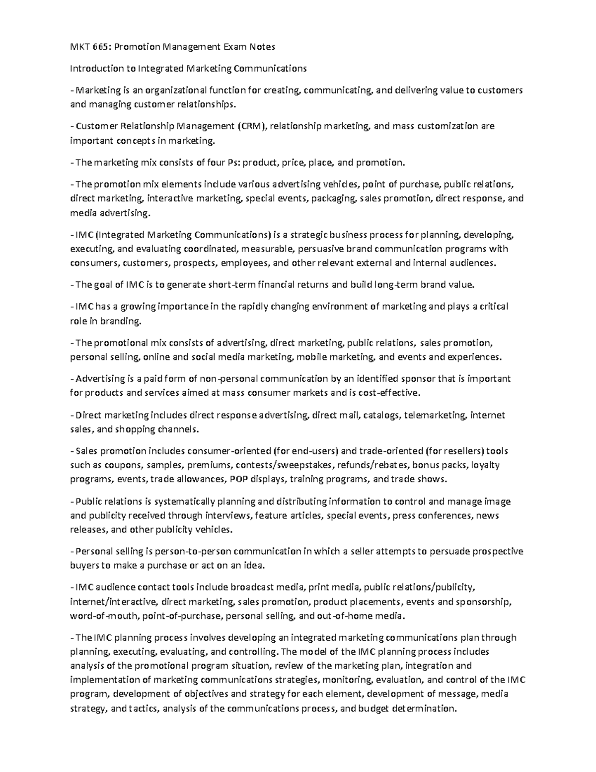 Chapter 1-8 - abd - MKT 665: Promotion Management Exam Notes ...