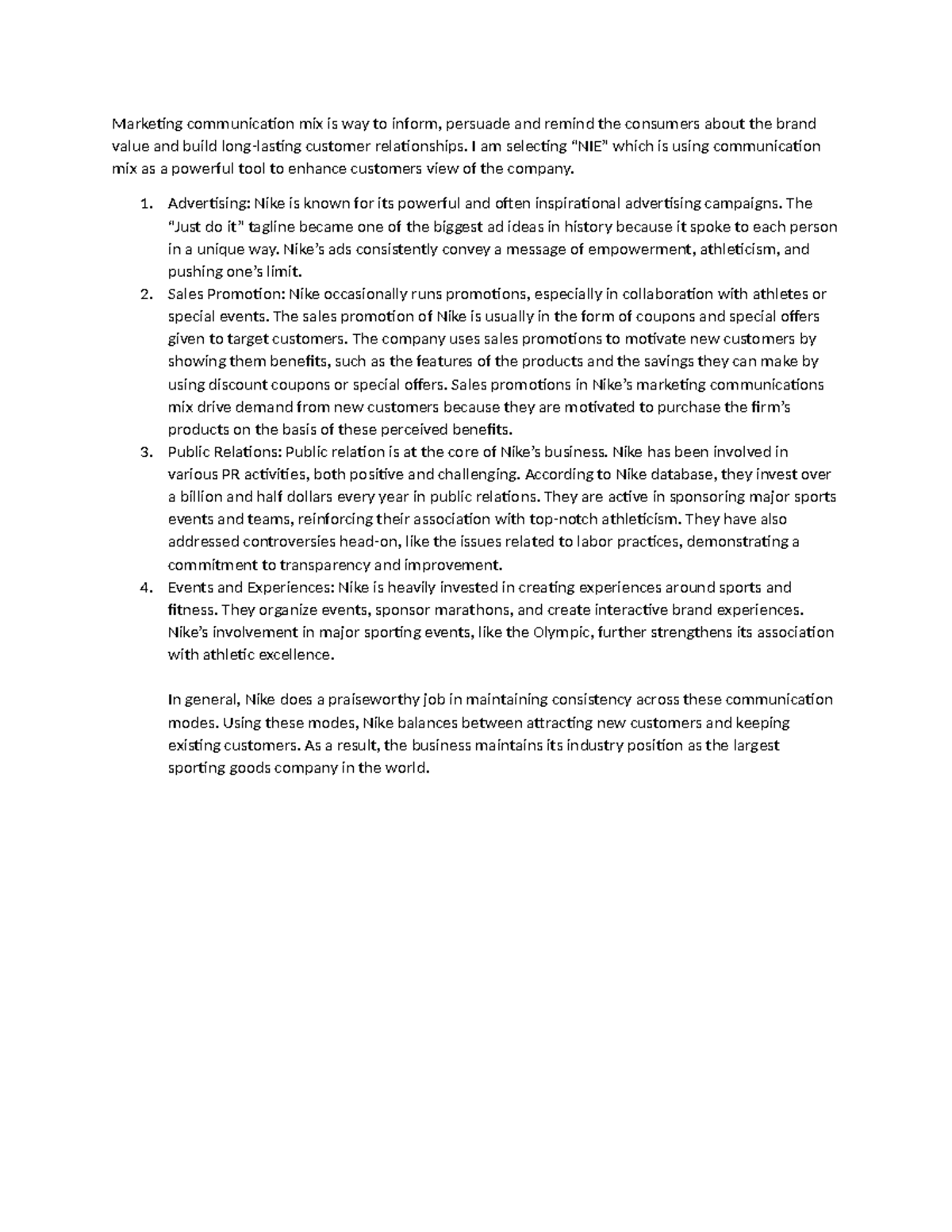 Dis 3 MKT - Marketing communication mix is way to inform, persuade and remind the consumers ...