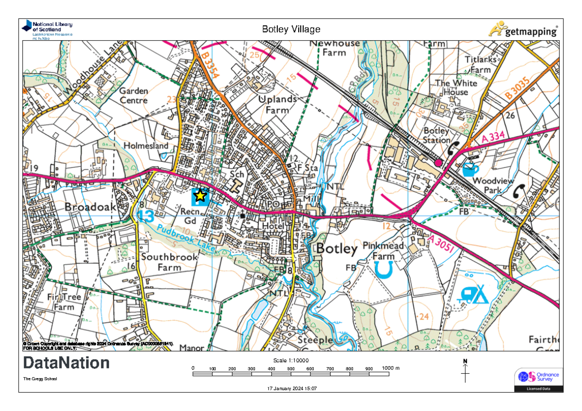 Botley Village - jhuwqhd - 0 100 200 300 400 500 600 700 800 900 1000 m ...
