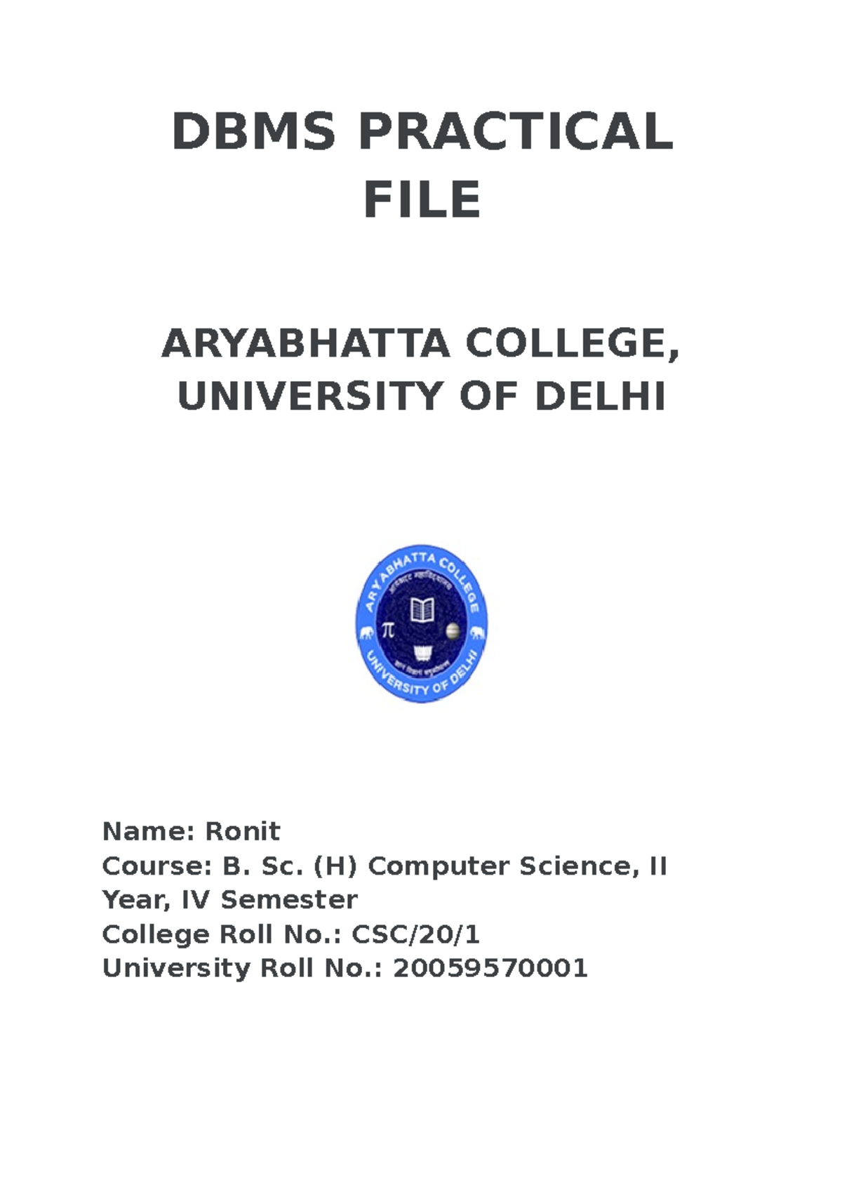 Dbms Practical File Q1 To 15 Semester 4 Dbms Practical File