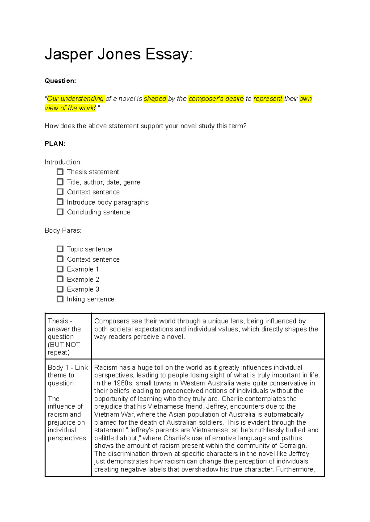 Jasper jones analysis - Jasper Jones Essay: Question: “Our ...