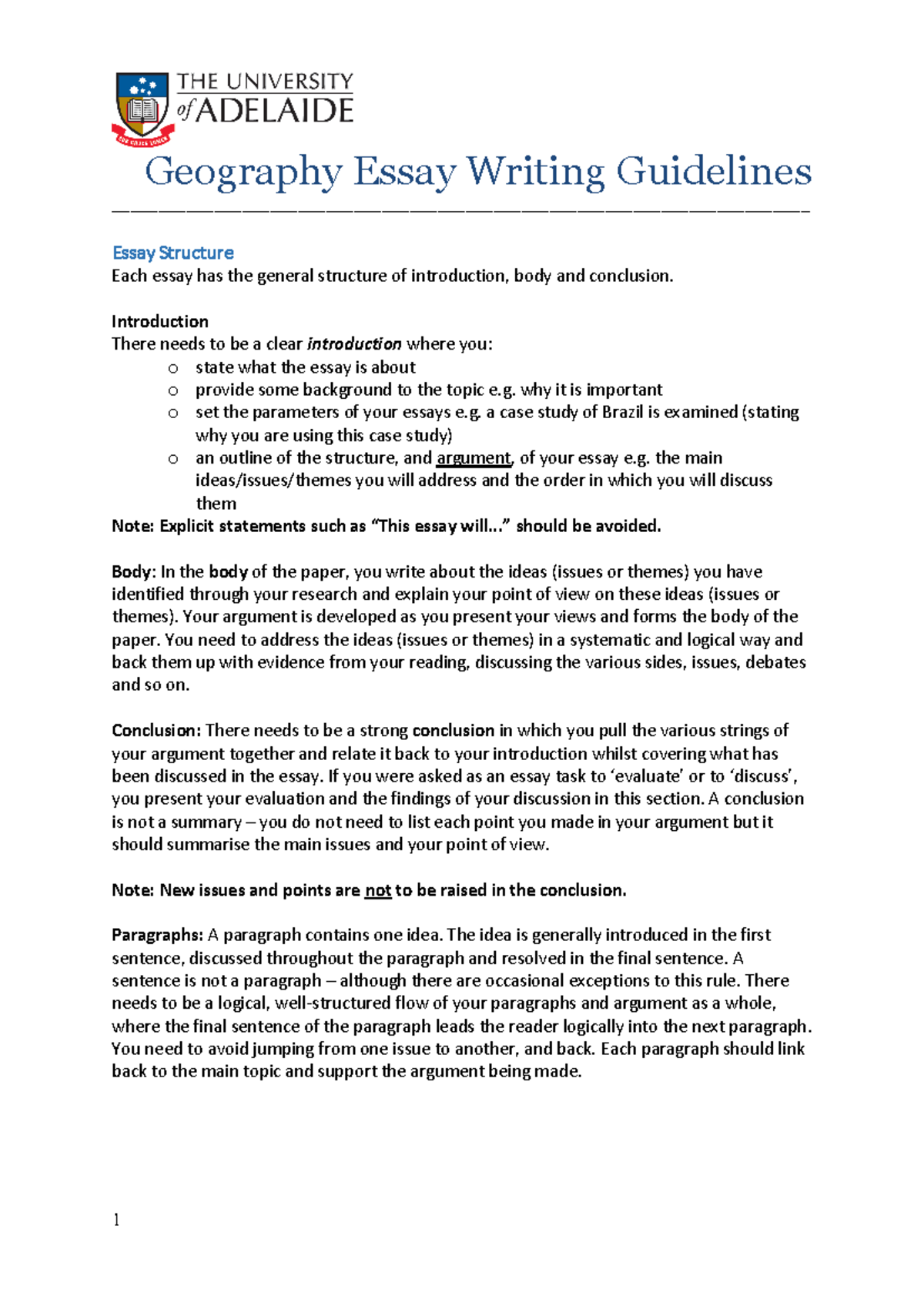 Learningguide-geographyessay - - Studocu