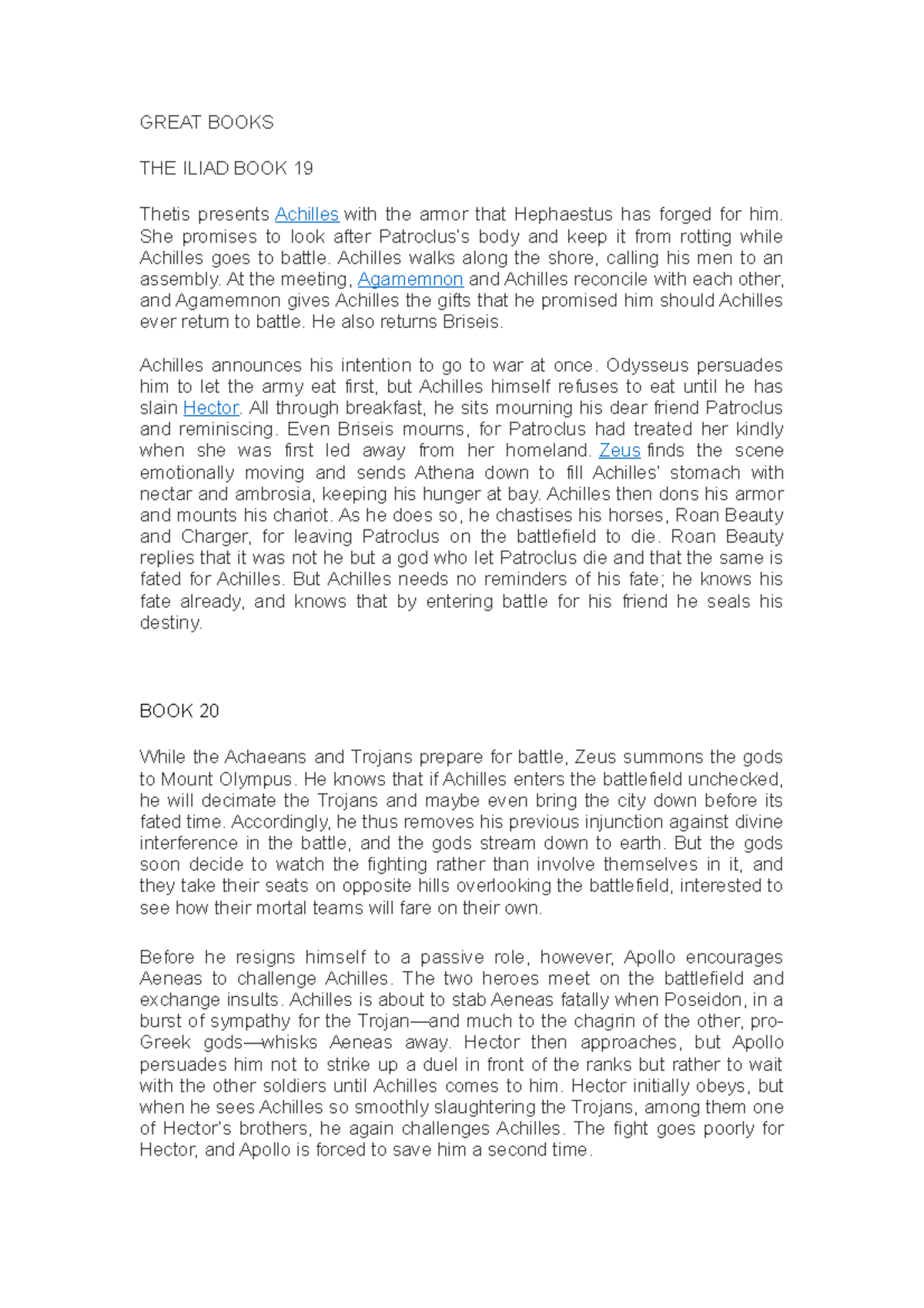 BOOK-19-24 - good luck - GREAT BOOKS THE ILIAD BOOK 19 Thetis presents ...