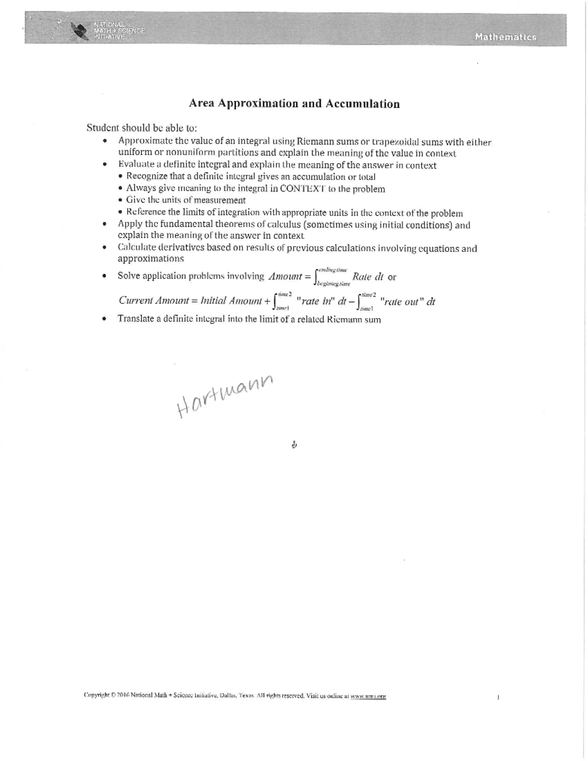 Area and Accumulation - MAT 201 - Studocu