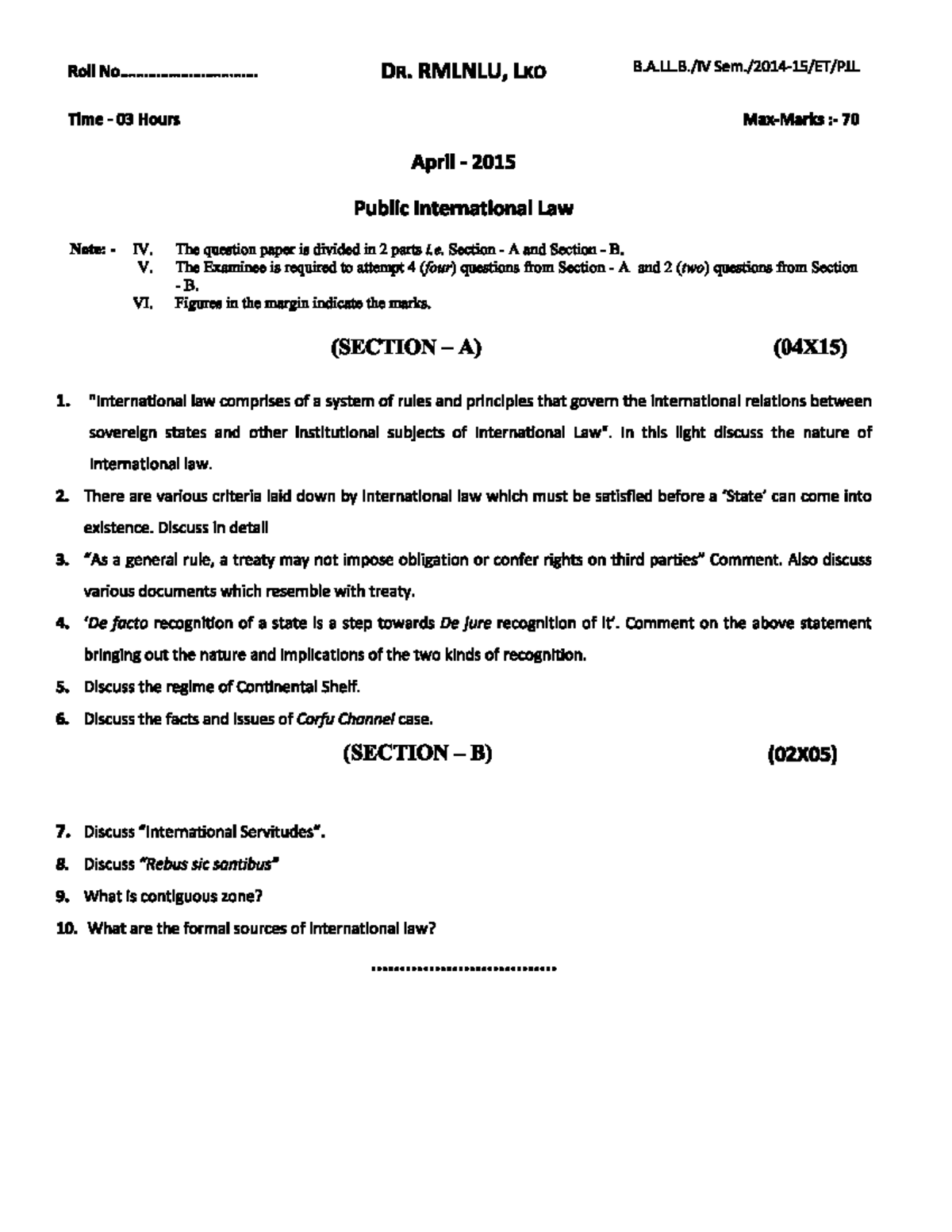 PIL 1 - help in understanding the nuances of PIL - BA LLB (HONS.) - Studocu