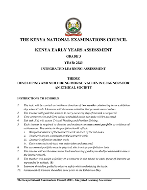 July 2023 Business Timetable - THE KENYA NATIONAL EXAMINATIONS COUNCIL ...