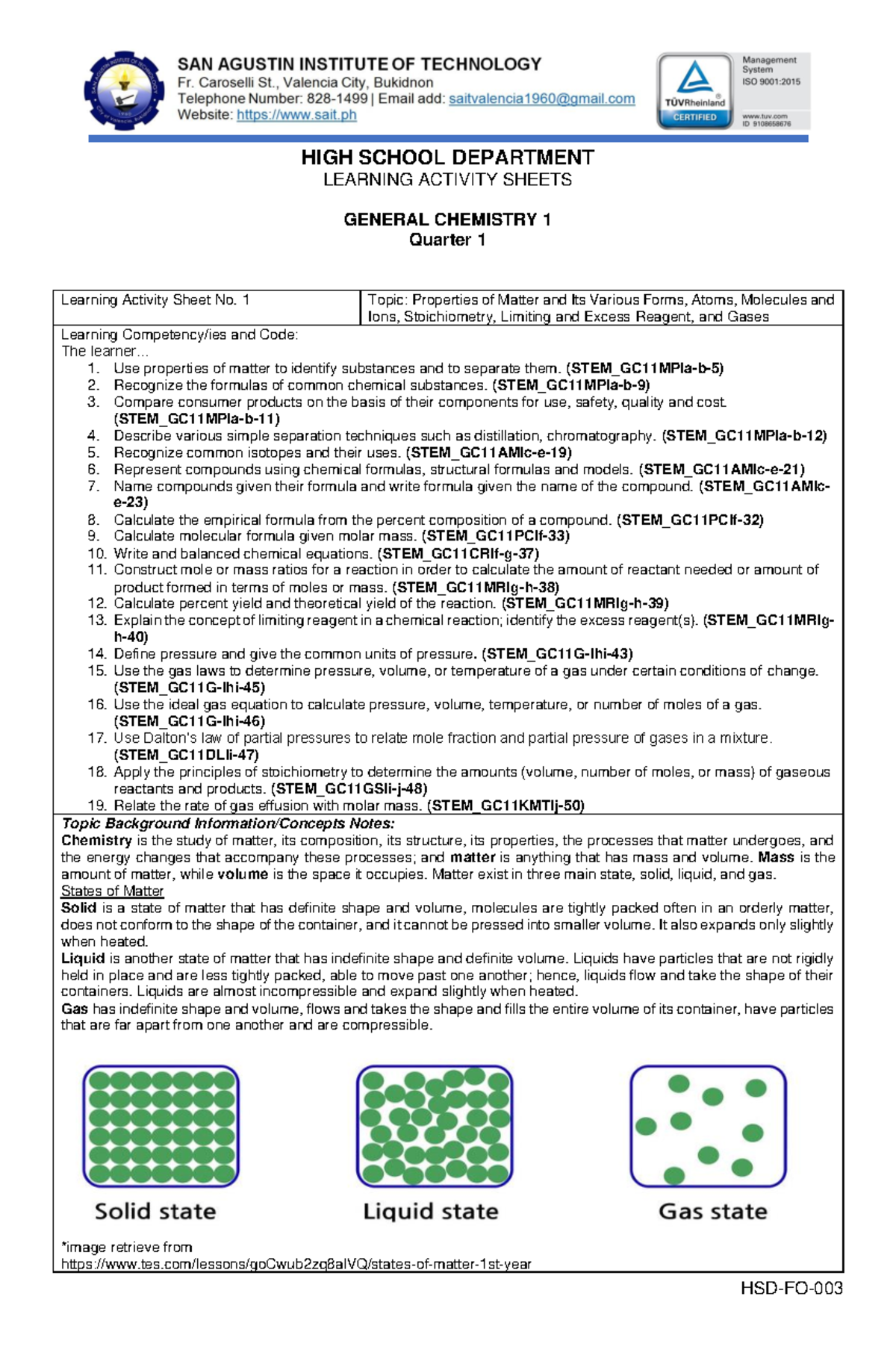 LAS-GC1-Q2W - Module for grade 12 quarter 2 - HIGH SCHOOL DEPARTMENT ...