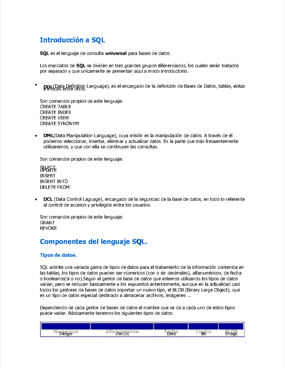 Pdf-introduccion-a-sql compress - IntroducIntroducción ación a SQLSQL SQLSQL es el lenguaje de ...