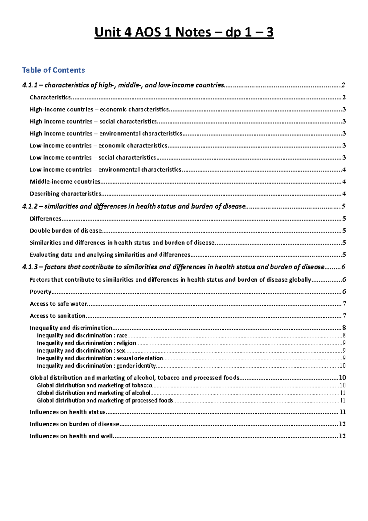 Unit 4 aos 1 notes - dp 1-3 - Table of Contents - Unit 4 AOS 1 Notes ...