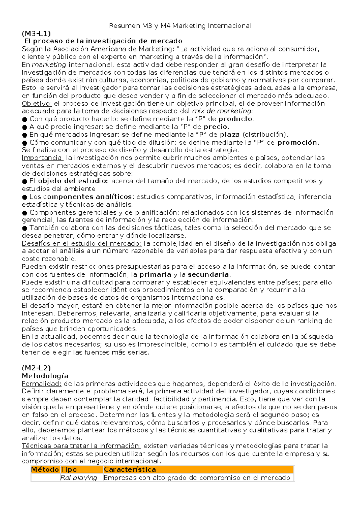 Resumen M3 y M4 Marketing Internacional - Resumen M3 y M4 Marketing Internacional (M3-L1) El ...