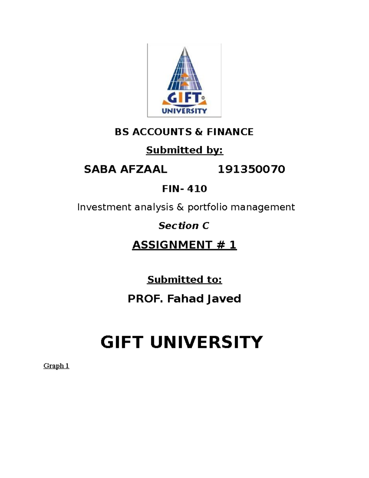 Fin assignment saba - Financial Management - Studocu
