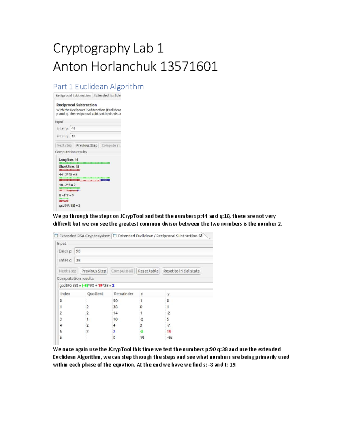 Lab Report 1 Practical - Cryptography Lab 1 Anton Horlanchuk 13571601 ...