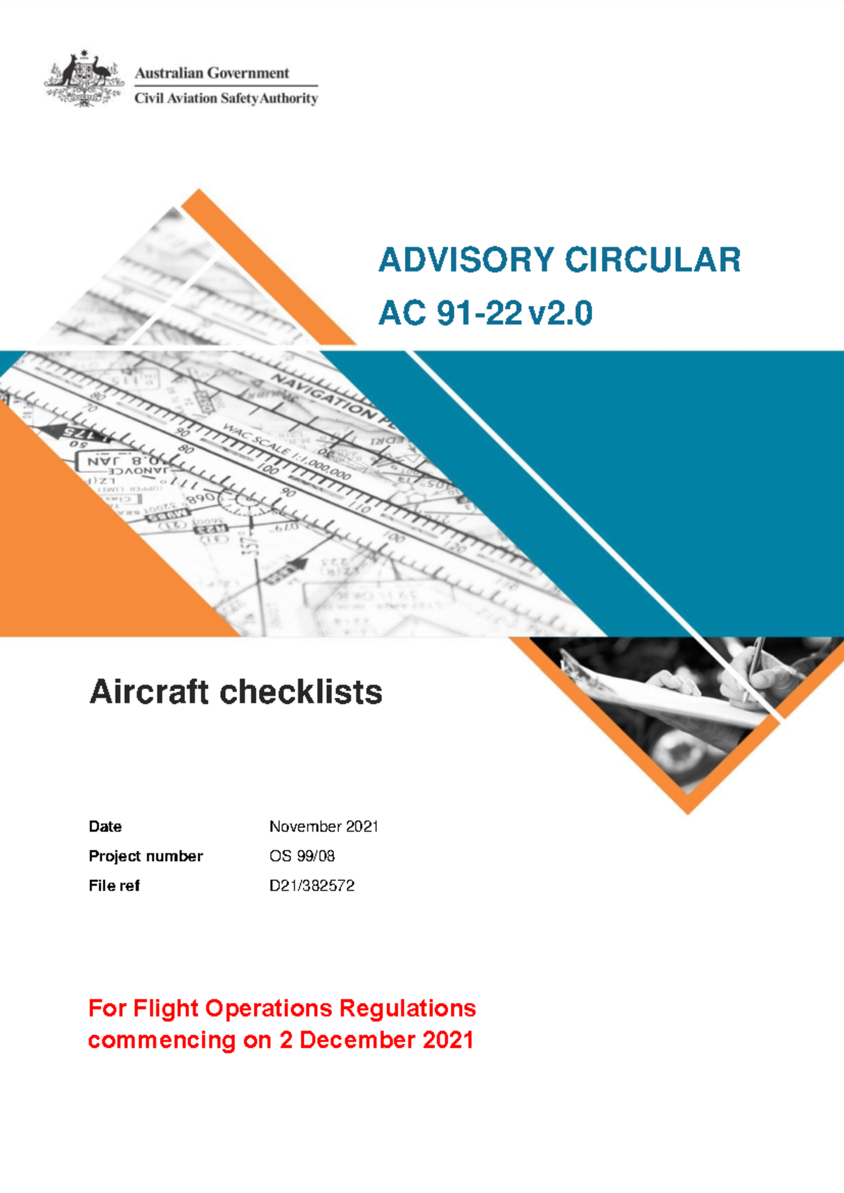 Advisory circular 91 22 aircraft checklist - Aircraft checklists Date ...