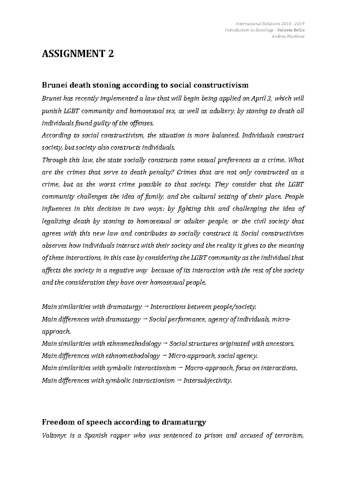 Assignment 2 - Current issues and sociological ideologies ...