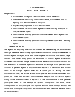 AI-Chapter 1 artificial intelligence - CHAPTER - ONE INTRODUCTION TO ...