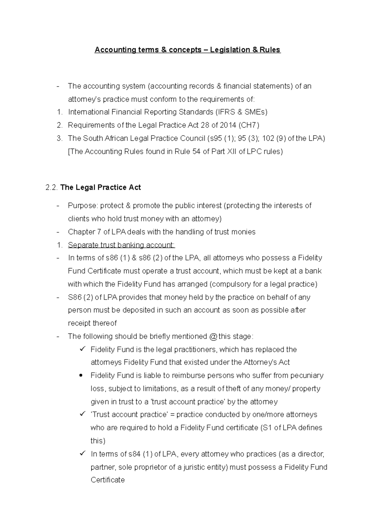 Accounting - Chapter 2 notes - Accounting terms & concepts ...