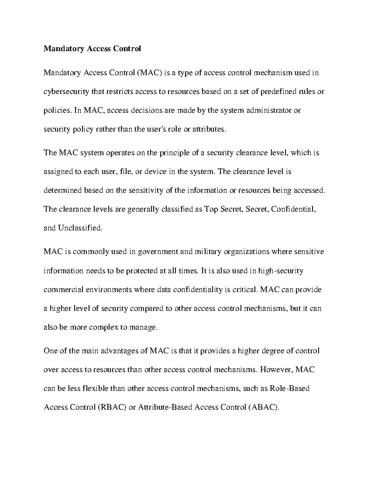 Document 28 - Bob - Mandatory Access Control Mandatory Access Control ...