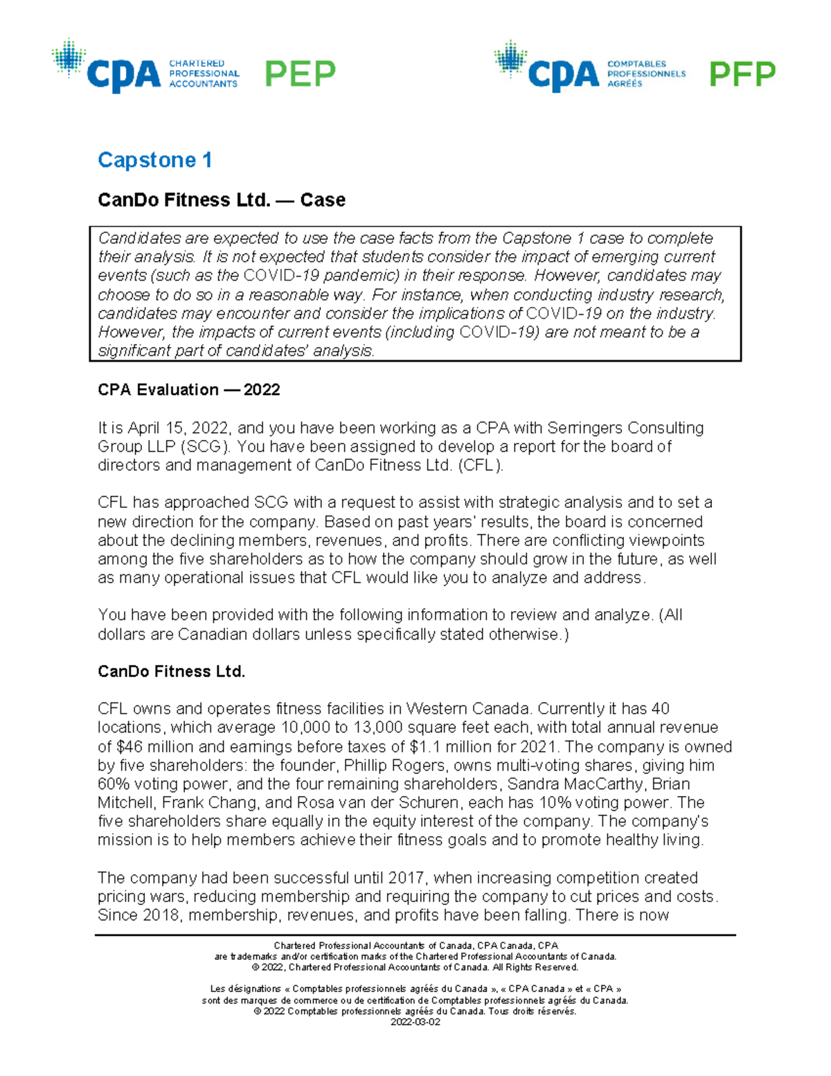CA1CFL2022-05E Case - notes - Chartered Professional Accountants of ...