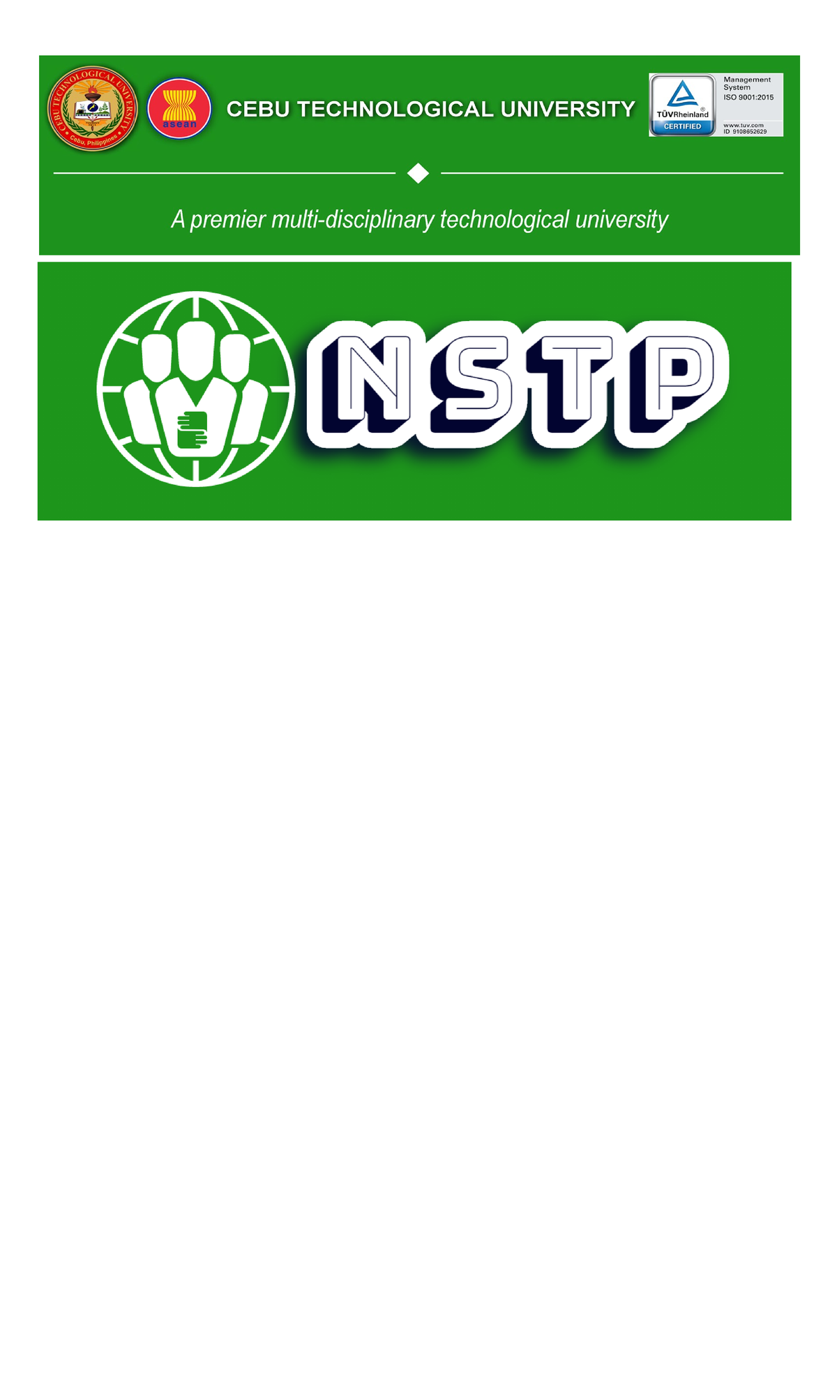 Module 2 unified course pack CWTS 1 2021 2022 - Module 2 NSTP ON-FOCUS: ####### Nature of the ...