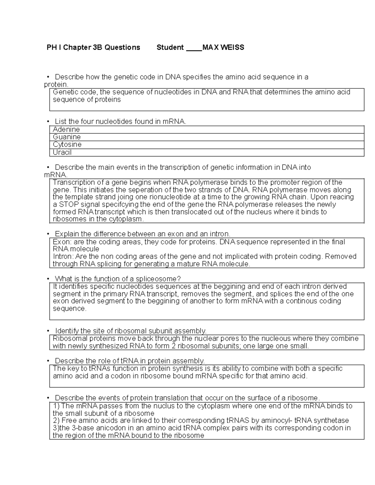 PH I Ch 3B Quest Sp23 Max Weiss 1 - PH I Chapter 3B Questions Student ____MAX WEISS Describe how ...